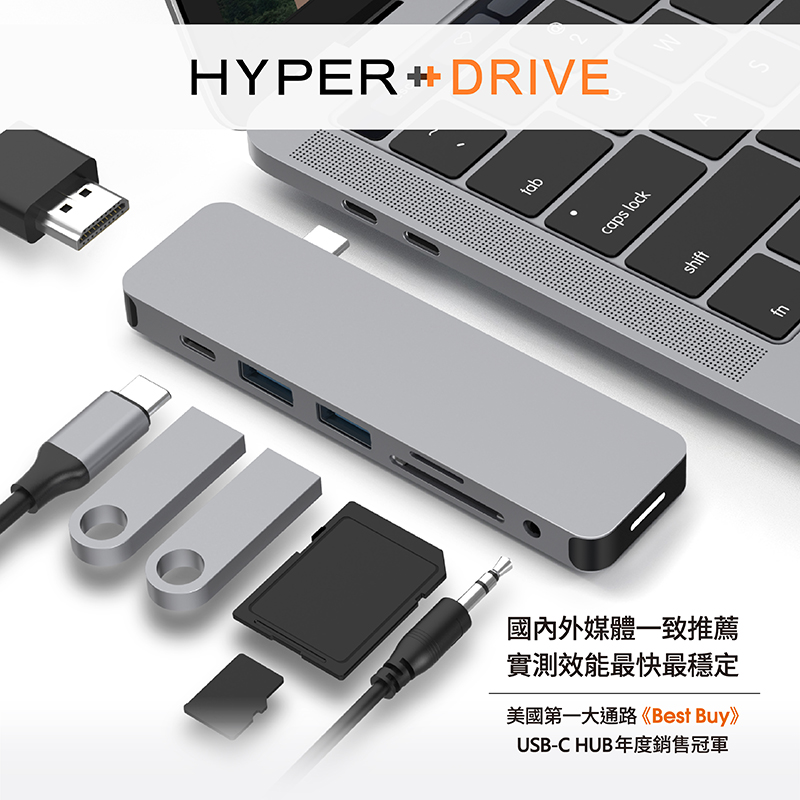HyperDrive 7-in-1 USB-C Hub-太空灰 - PChome 24h購物