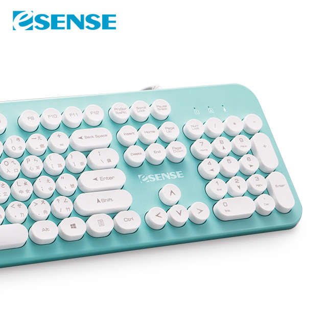 Esense 3700復古圓形標準鍵盤-綠色 - PChome 24h購物