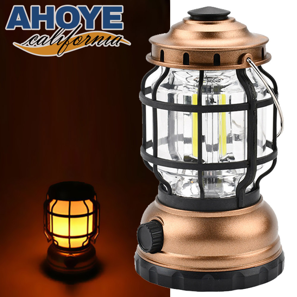 【Ahoye】火焰復古LED露營燈(USB充電款) 野營燈 手提燈 小夜燈 戶外燈 - PChome 24h購物