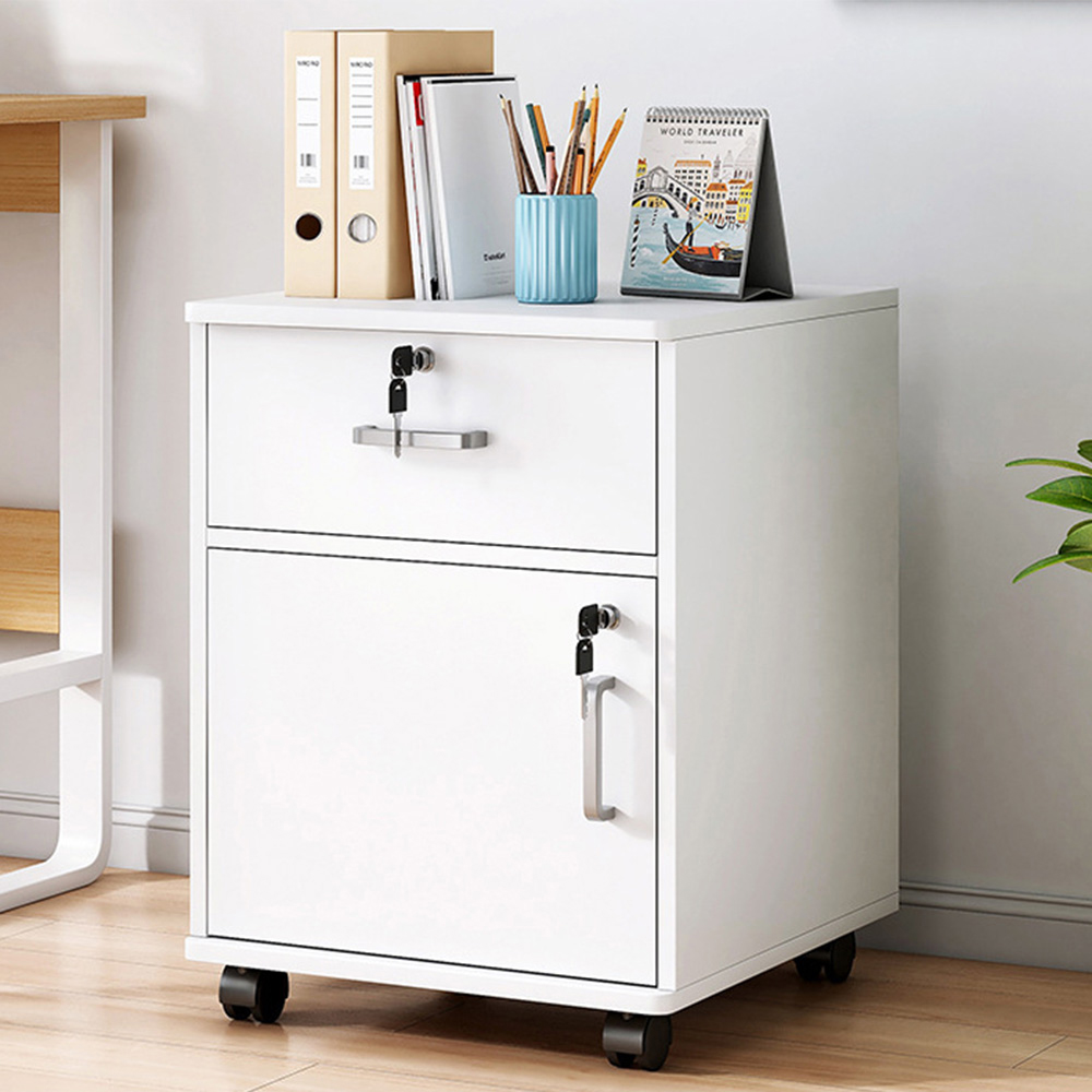 【寶德家居】溫暖北歐風文件櫃一抽一門 D00025(辦公室 活動櫃 收納櫃 矮櫃 抽屜櫃 文件櫃) - PChome 24h購物
