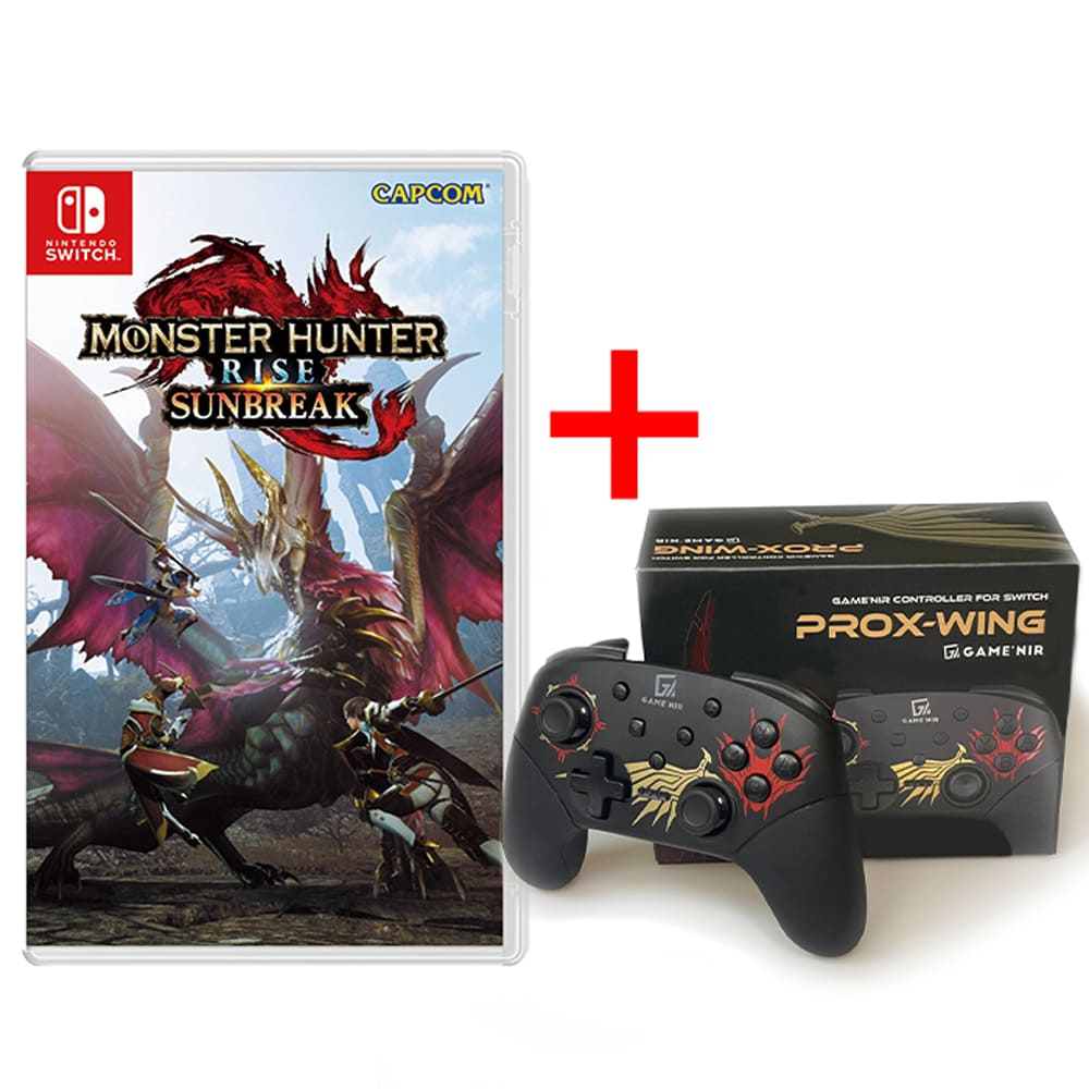 NS《魔物獵人 崛起：破曉》中文版+GAME’NIR Switch ProX無線手把 WING龍翼搖桿 - PChome 24h購物