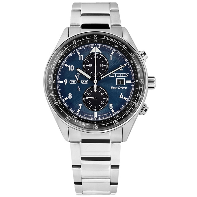 CITIZEN / CA0770-81L / 光動能 計時碼錶 日期視窗 防水 不鏽鋼手錶 藍色 43mm - PChome 24h購物