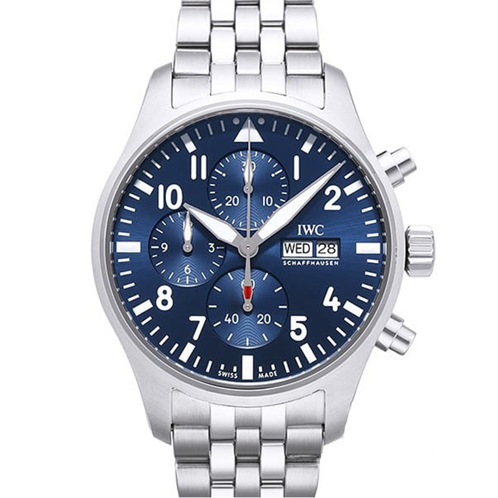 IWC 萬國錶 新飛行員計時鍊帶表(IW378004) x藍面x43mm - PChome 24h購物