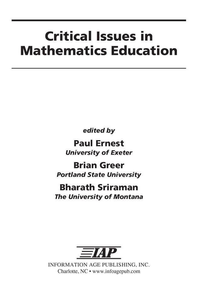 Critical Issues in Mathematics Education - PChome 24h書店