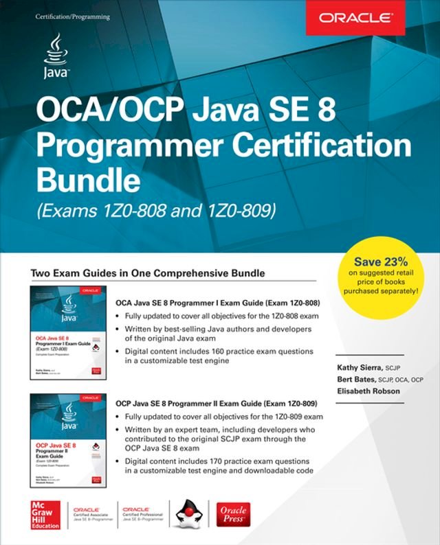 OCA/OCP Java SE 8 Programmer Certification Bundle (Exams 1Z0-808 and 1Z0-809) - PChome 24h書店