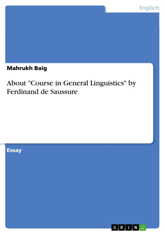 About 'Course in General Linguistics' by Ferdinand de Saussure - PChome ...