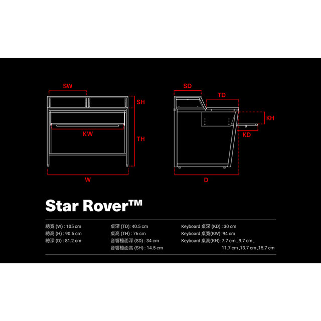Wavebone Star Rover 迷你音樂工作站 含專屬走線槽 授權原廠 木紋/黑 - PChome 24h購物