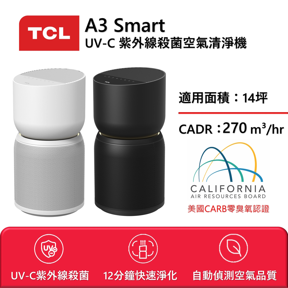 TCL breeva A3 WiFi H13 HEPA Air Purifier - PChome 24h購物