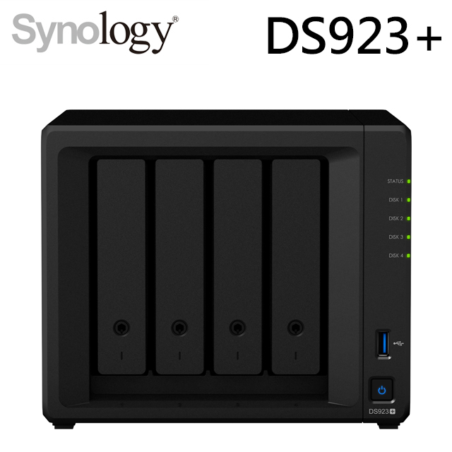Synology 群暉科技 DiskStation DS923+ (4Bay/AMD/4GB) NAS 網路儲存伺服器 - PChome 24h購物