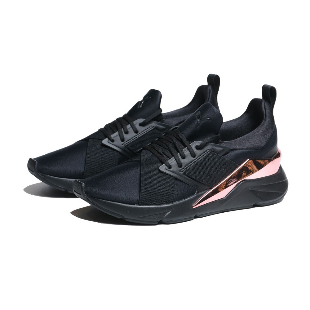 PUMA 休閒鞋 MUSE X5 METAL 黑玫瑰金 運動 女 38395401 - PChome 24h購物